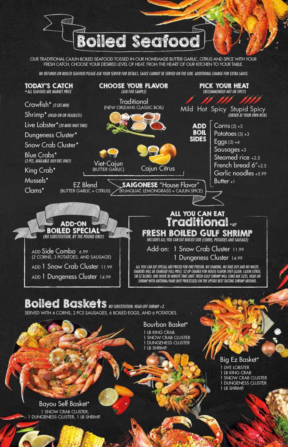 Kenner Menu | Big Ez Seafood & Oyster